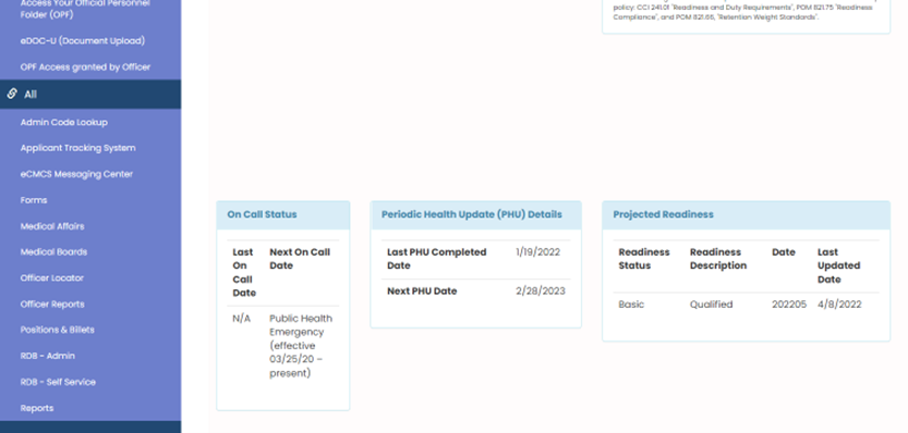 Commissioned Corps Management Information Site